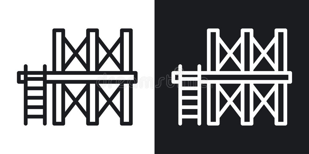 Scaffolding Icon Set. Construction Building Platform Vector Symbol in a ...
