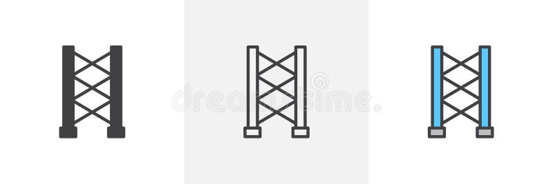 Scaffolding Icon Set. Construction Building Platform Vector Symbol in a ...