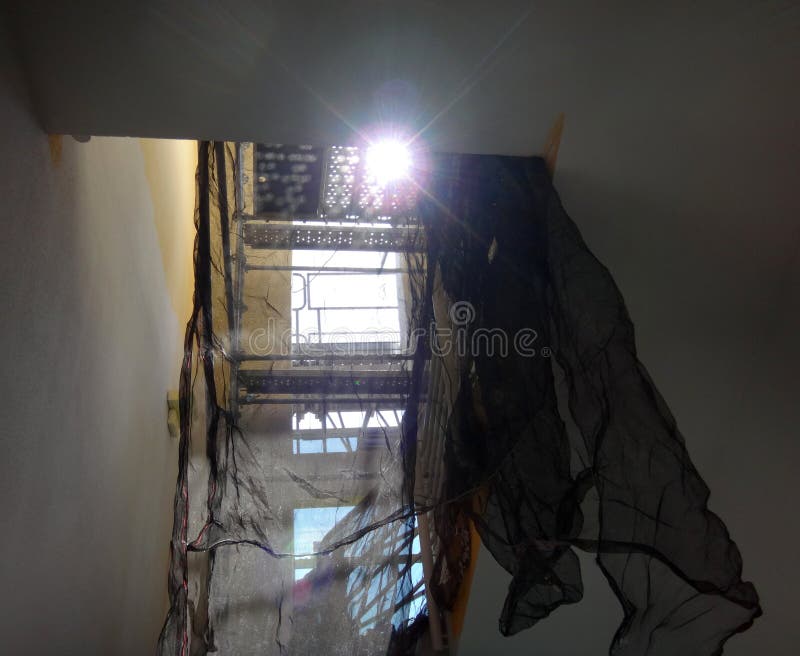 Scaffolding Inside the Building on the Stairs between Floors with a ...