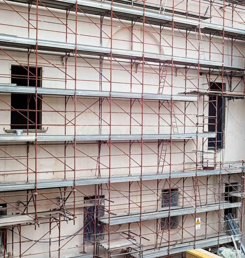 Scaffolding Installed on a Building Under Renovation Stock Photo ...