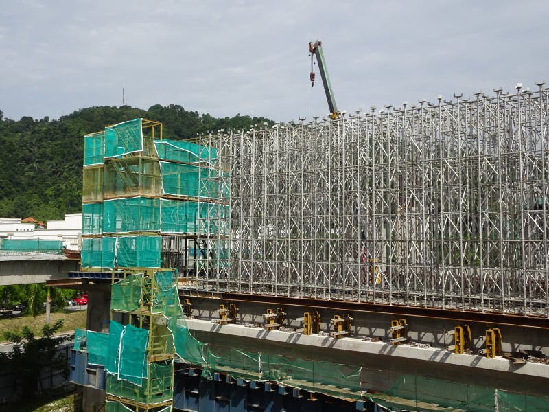 Scaffolding is Installed on the Construction Site As Temporary Support ...