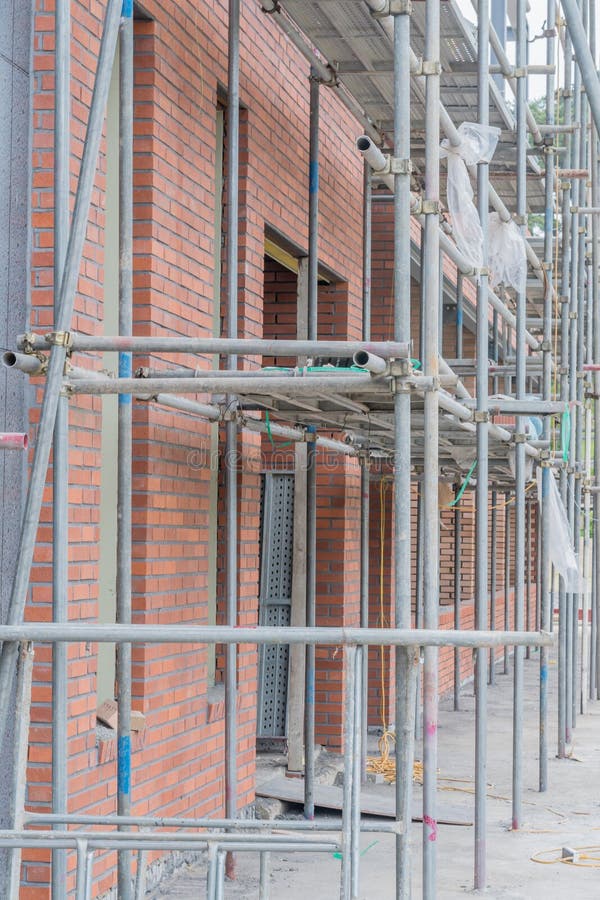 Scaffolding Installed on Exterior of Building Stock Photo - Image of ...