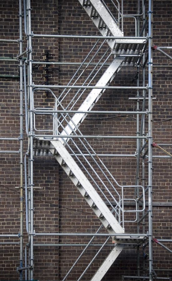 Scaffolding Ladder Against Brick Wall Stock Image - Image of building ...