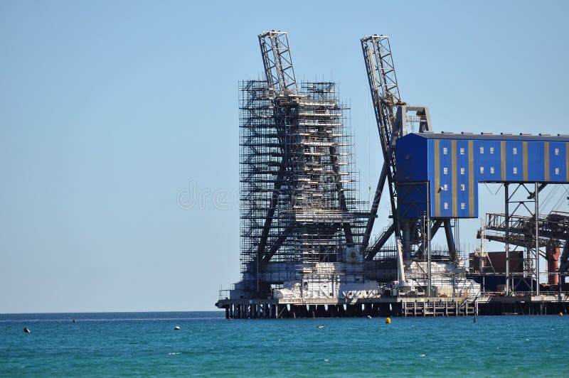 Scaffolding on Marine Port Construction Site Stock Image - Image of ...
