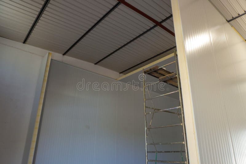 Scaffolding. Mobile Metal Scaffolding on Small Wheels Stock Image ...