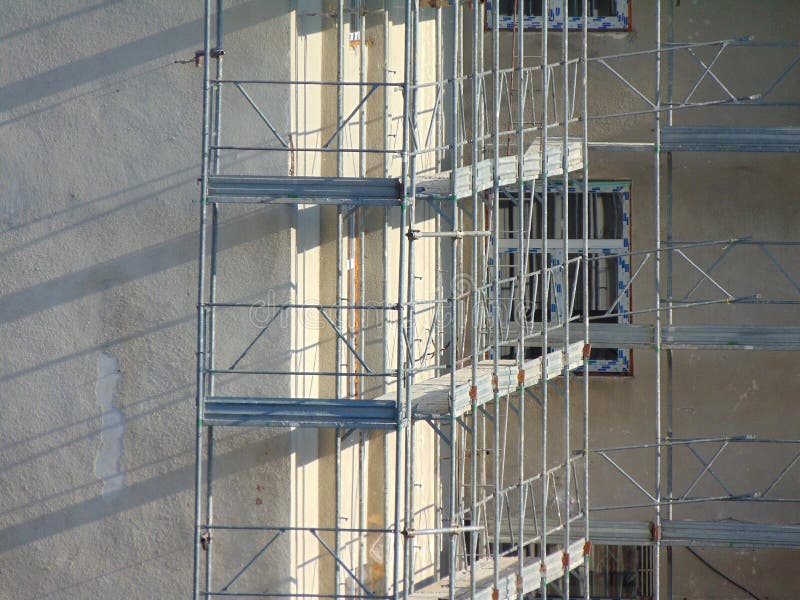 Scaffolding Mounted on a Building Stock Photo - Image of building, nice ...