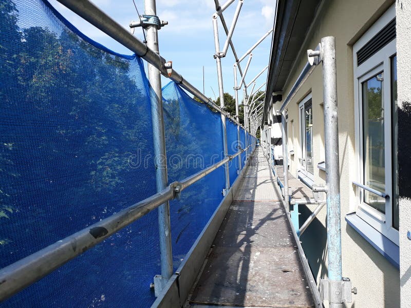 Scaffolding Mounted on a Building Stock Photo - Image of building, nice ...