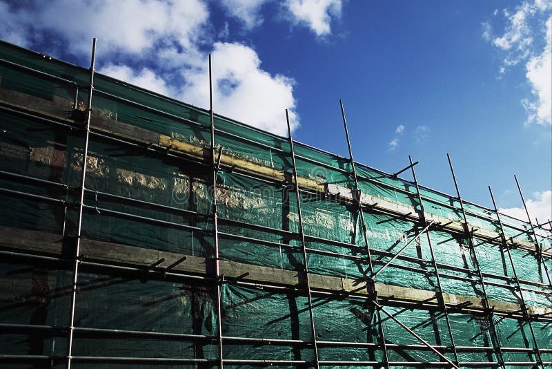 Scaffolding netting. stock image. Image of netting, sunny - 24539843
