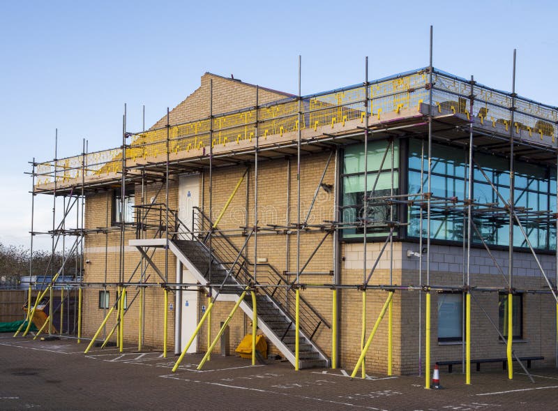 Scaffolding on an Office Block Stock Image - Image of construction ...