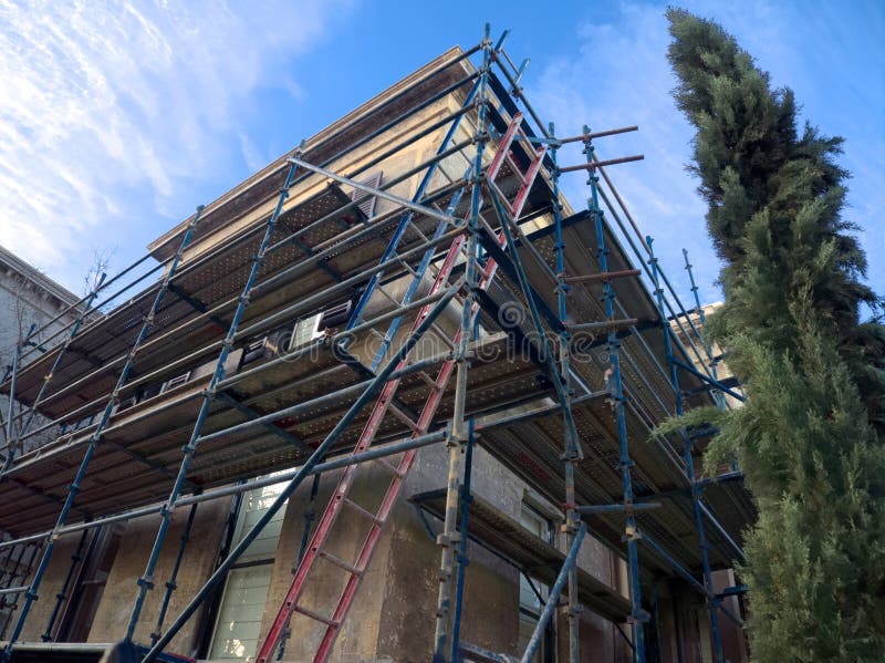 Scaffolding for Old Building Stock Image - Image of restoring, scafold ...