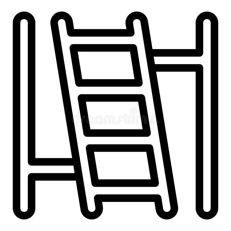 Outline Scaffolding Vector Icon Isolated Black Simple Line Element Illustration From