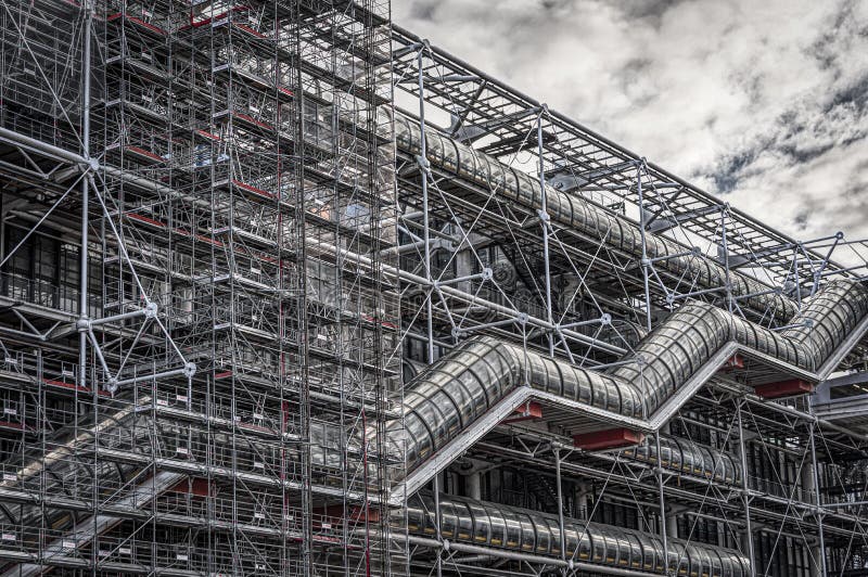 Scaffolding and Pipes on a Facade Stock Photo - Image of structure ...
