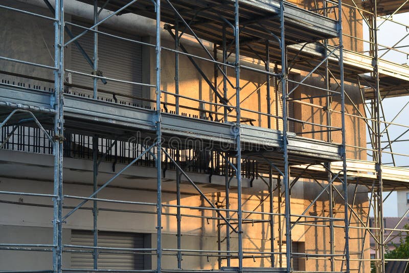 The Scaffolding for the Renovation of the External Part of the Building ...