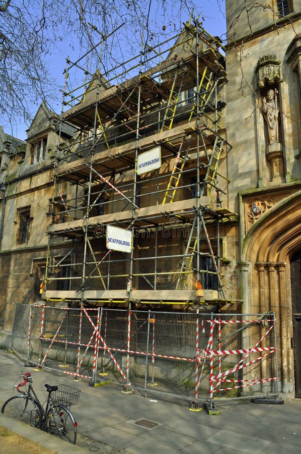 Scaffolding for Restoration of an Old Building Stock Photo - Image of ...
