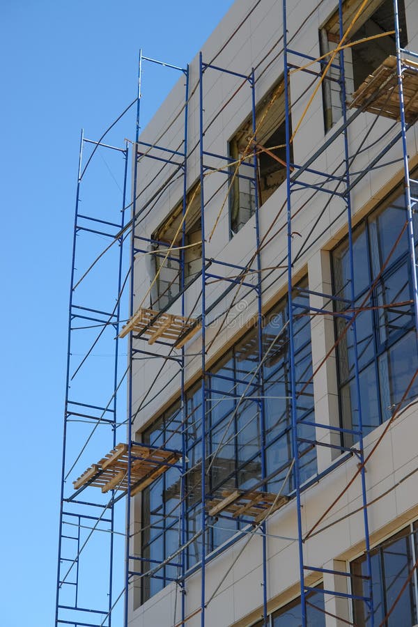 Scaffolding Round Building with Sky at Background Stock Photo - Image ...