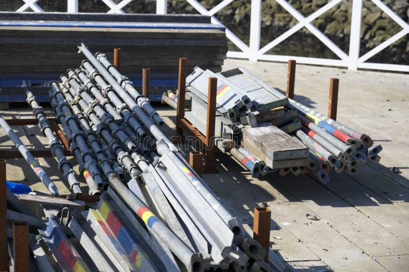 Scaffolding Storage for Safe Access To Construction Work Stock Photo ...