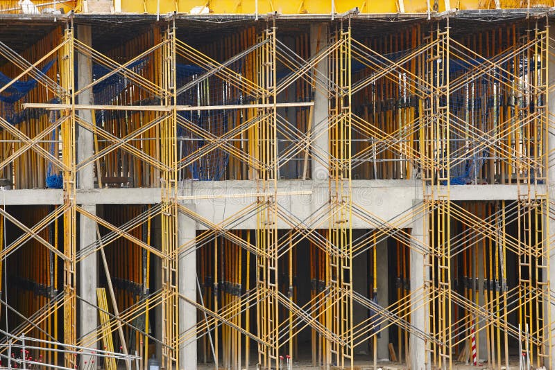 Scaffolding Structure on a Building. Construction Architecture I Stock ...