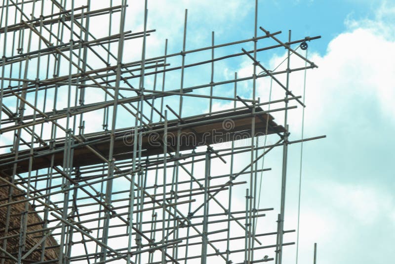 Scaffolding Structure in Construction Site Stock Image - Image of ...