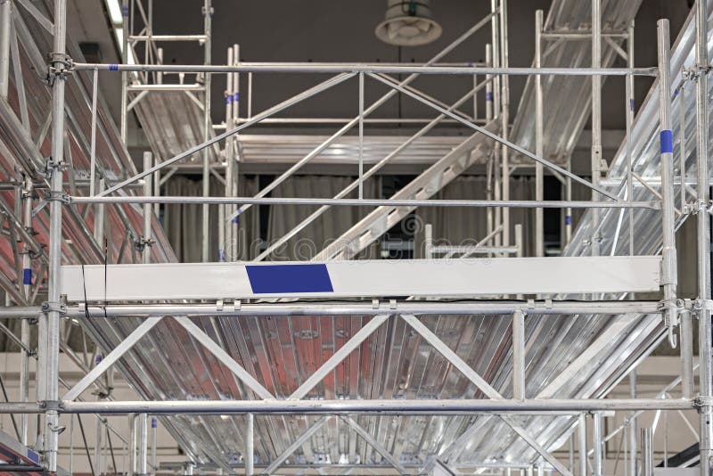 Scaffolding Structure in Hall Stock Photo - Image of architecture ...