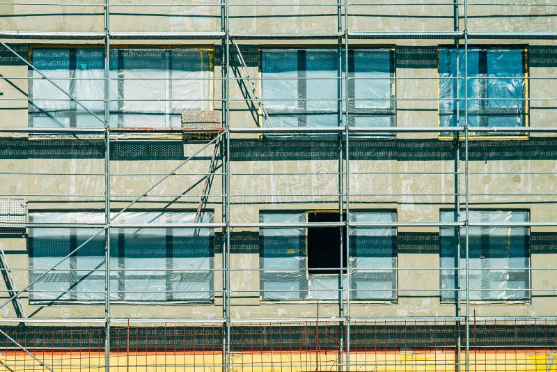 Scaffolding Structure on Two Storey Building Construction Site Stock ...