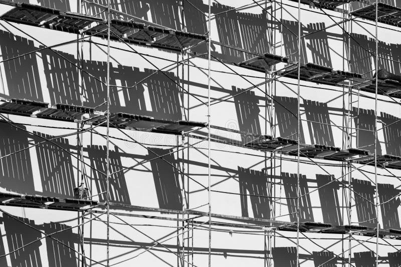 Scaffolding Structures Over Old House Wall Stock Image - Image of ...