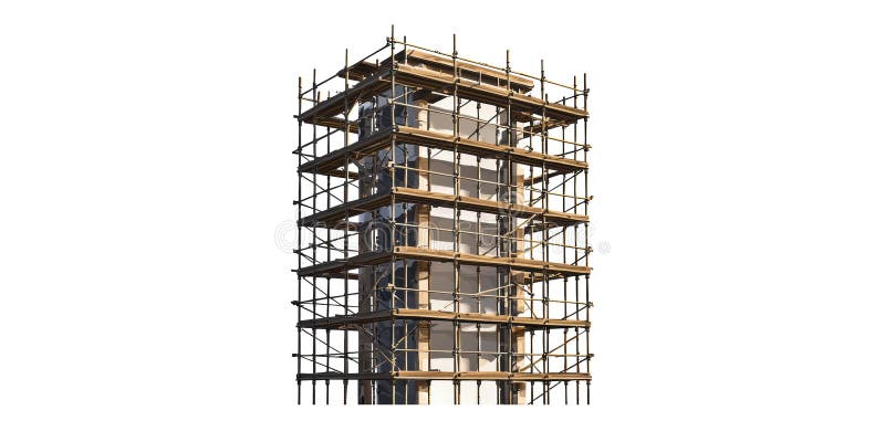 Scaffolding Surrounding Building Under Construction. Structural Support ...