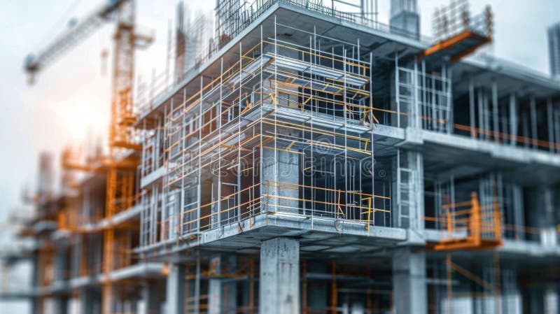 Construction of Modern Building in Urban Area at Daytime Stock Image ...