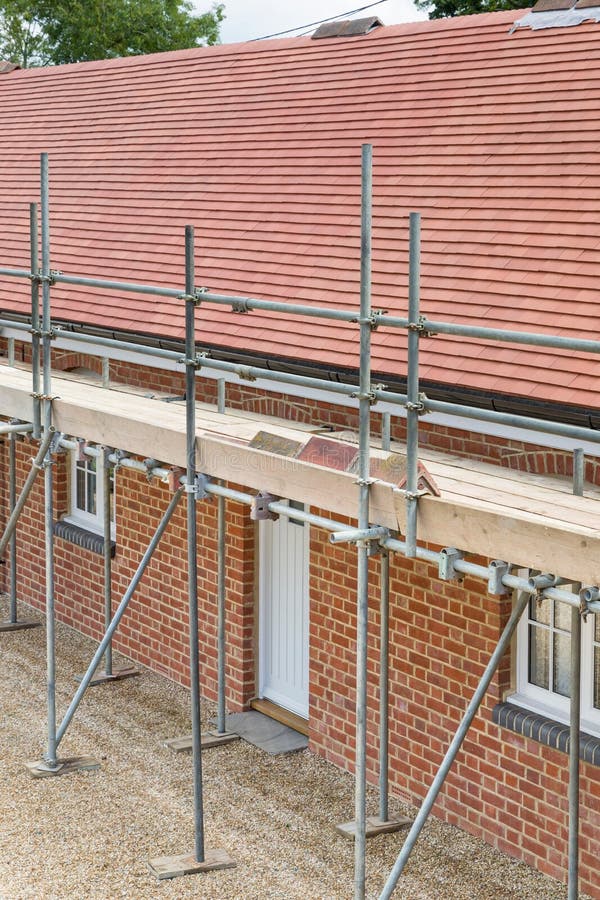 Scaffolding UK House Construction Stock Photo - Image of improvements ...