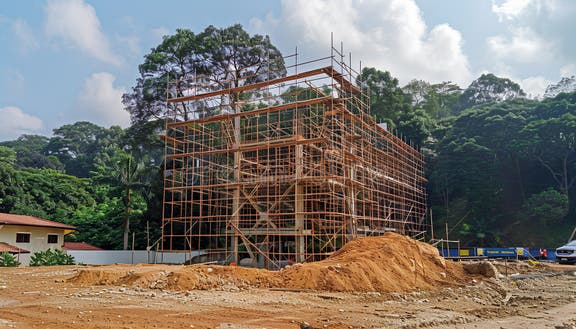 Scaffolding Used As the Temporary Structure To Support Platform, Form ...