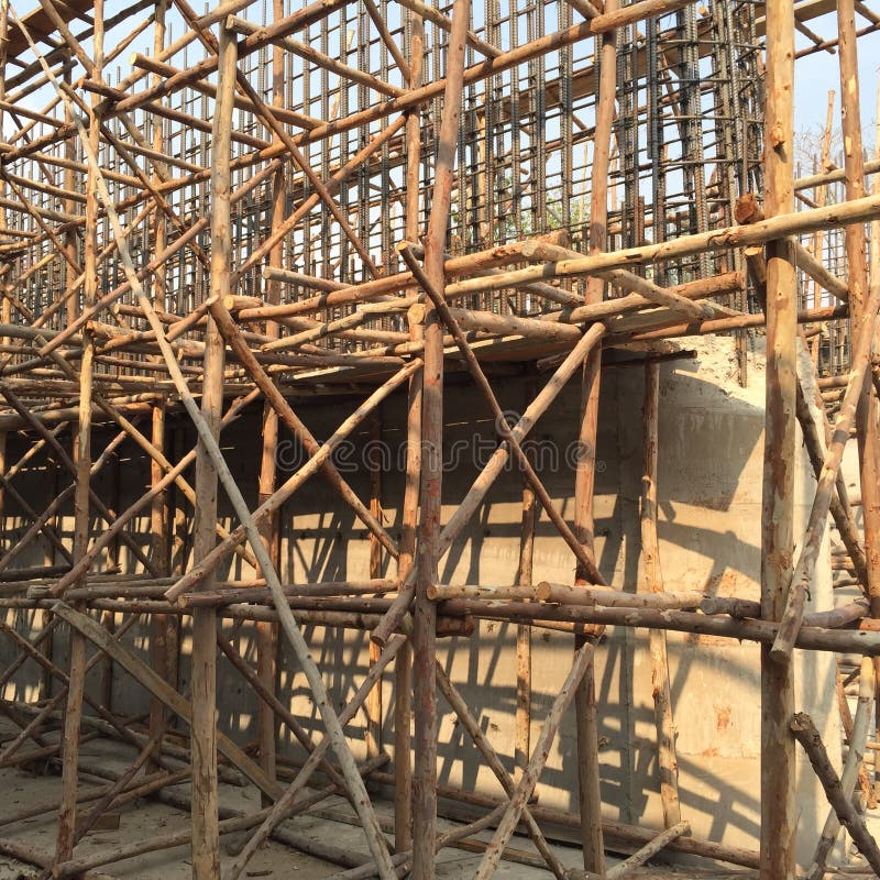 Scaffolding stock photo. Image of wood, asia, construction - 78400820