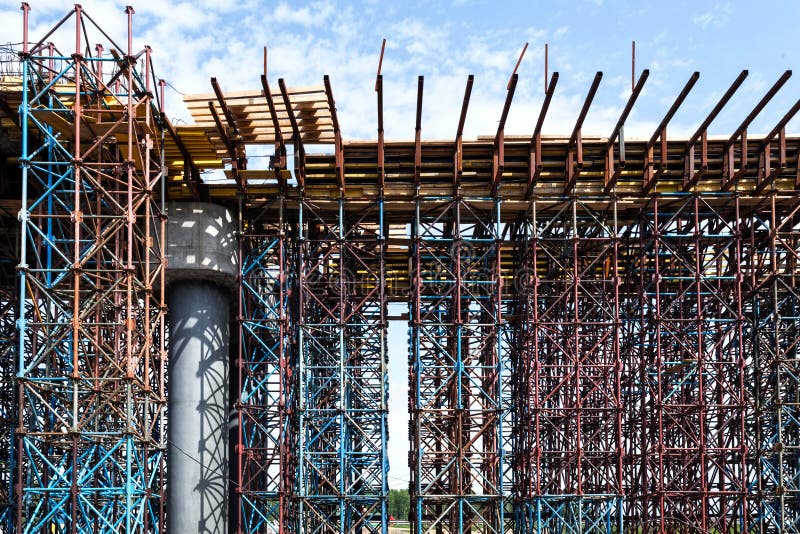 Scaffolds stock photo. Image of machine, blue, city, equipment - 35807652