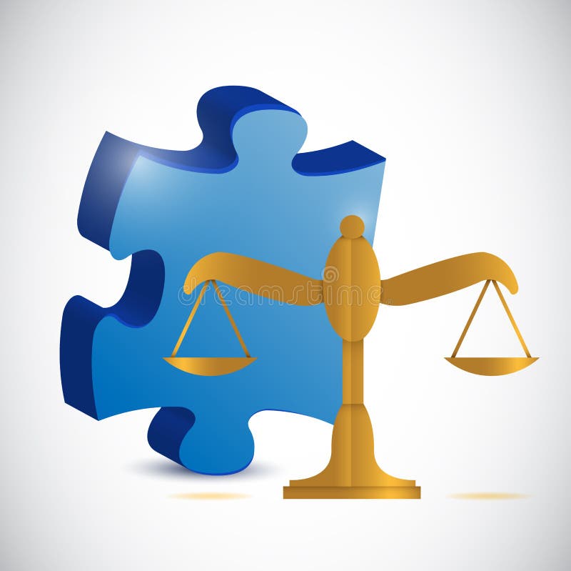 Scala Dell'equilibrio Ed Illustrazione Del Pezzo Di Puzzle ...