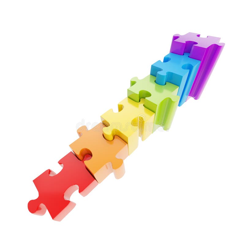 Scala Fatta Dei Pezzi Lucidi Del Puzzle Di Puzzle Illustrazione di ...
