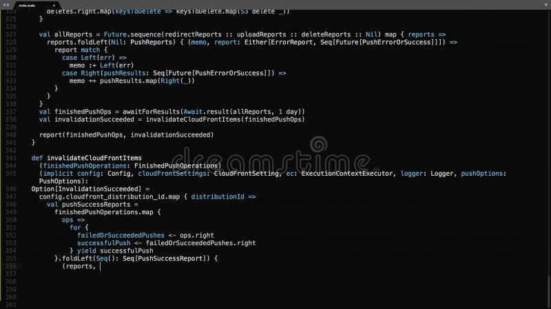 Scala Programming Language Source Code Typing Effect Scala Programmer Ticker Colored Commands