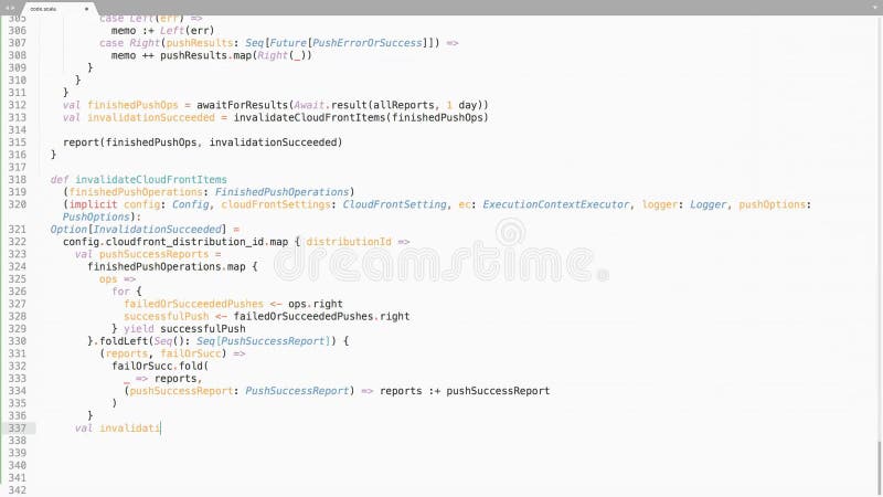 Scala Programming Language Source Code Typing Effect Scala Programmer Ticker Colored Commands