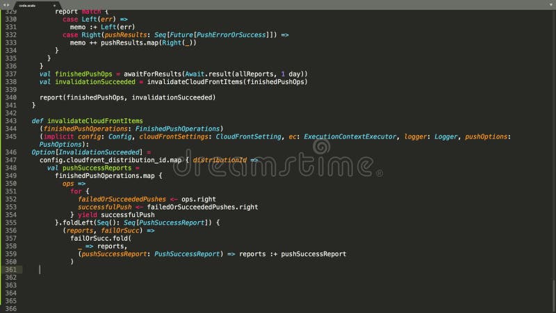 Scala Programming Language Source Code Typing Effect Scala Programmer Ticker Colored Commands