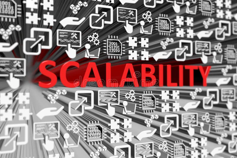 SCALABILITY Concept Blurred Background Stock Illustration ...