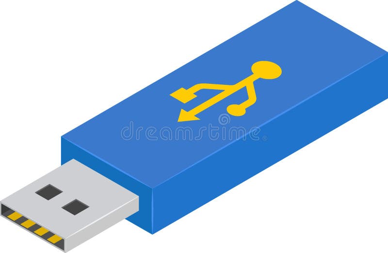 (scalable Blue Usb Stick on White Isolated Background Converted .eps ...