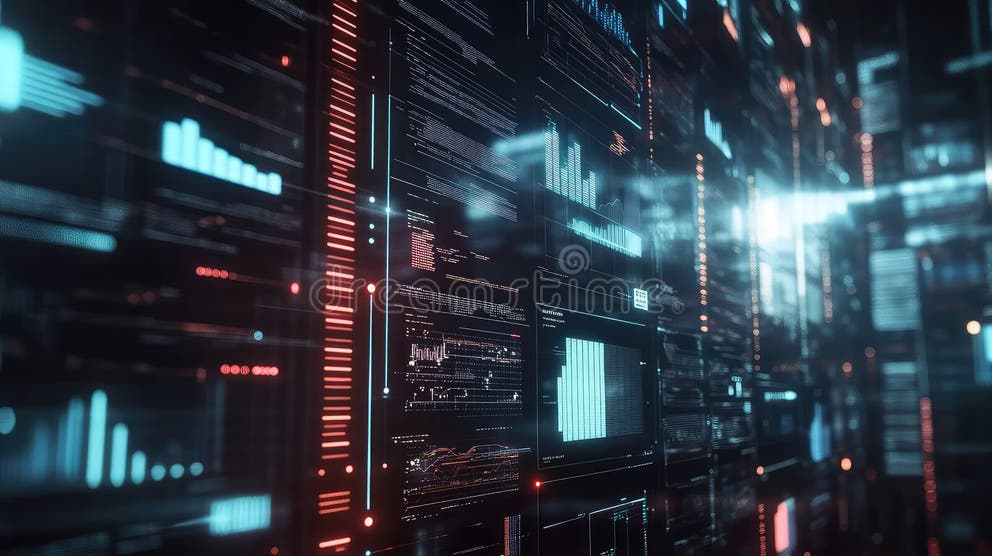 Scalable Expanding Data Visualization Screen Stock Illustration ...