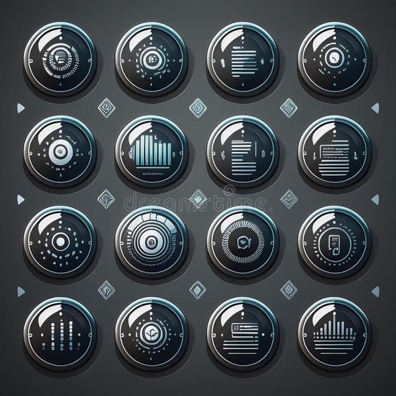 Scalable Vector Illustration UI Technology Symbols White Background ...