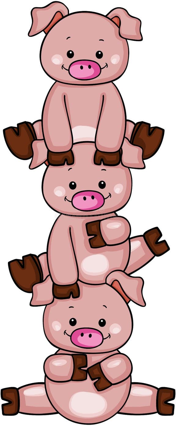 Stack of Three Little Piggies Stock Vector - Illustration of fairy, isolated: 99422044