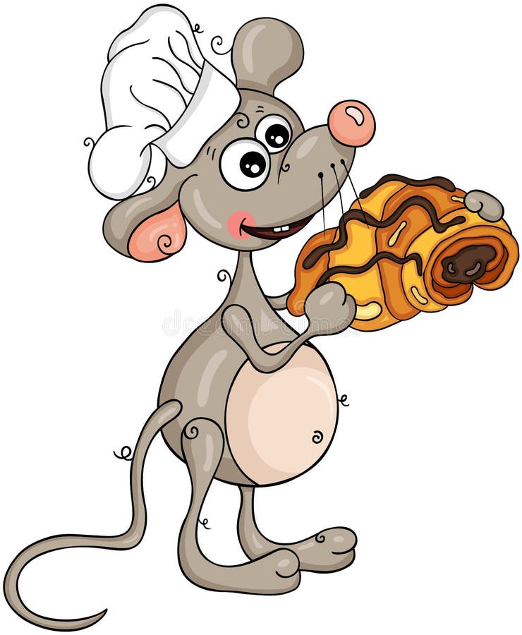 Cook Mouse with Wooden Spoon Stock Vector - Illustration of scrapbook ...