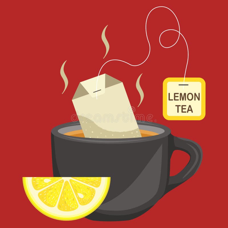 Cup of Lemon Tea Illustration Stock Vector - Illustration of design ...