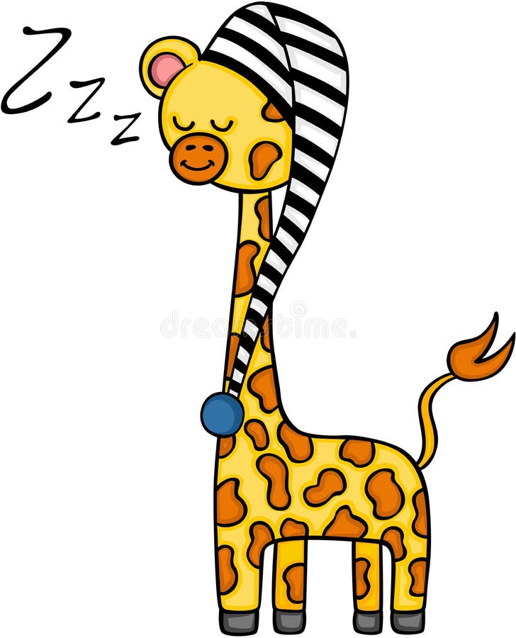 Cute Giraffe Sleeping Alone Stock Vector - Illustration of drawing ...