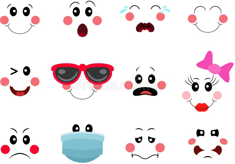 Countenance Icons Set, Flat Style Stock Vector - Illustration of ... Countenance Icons Set, Flat Style Stock Vector - Illustration of ...