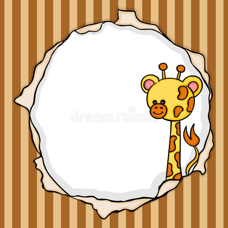 Giraffe with a blank sign stock illustration. Illustration of face ...