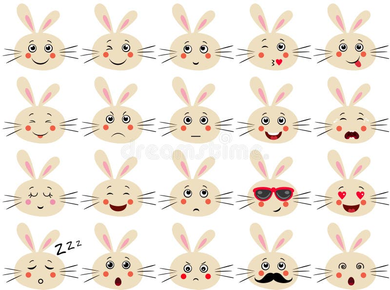 Rabbit Expressions Stock Illustrations – 370 Rabbit Expressions Stock ...