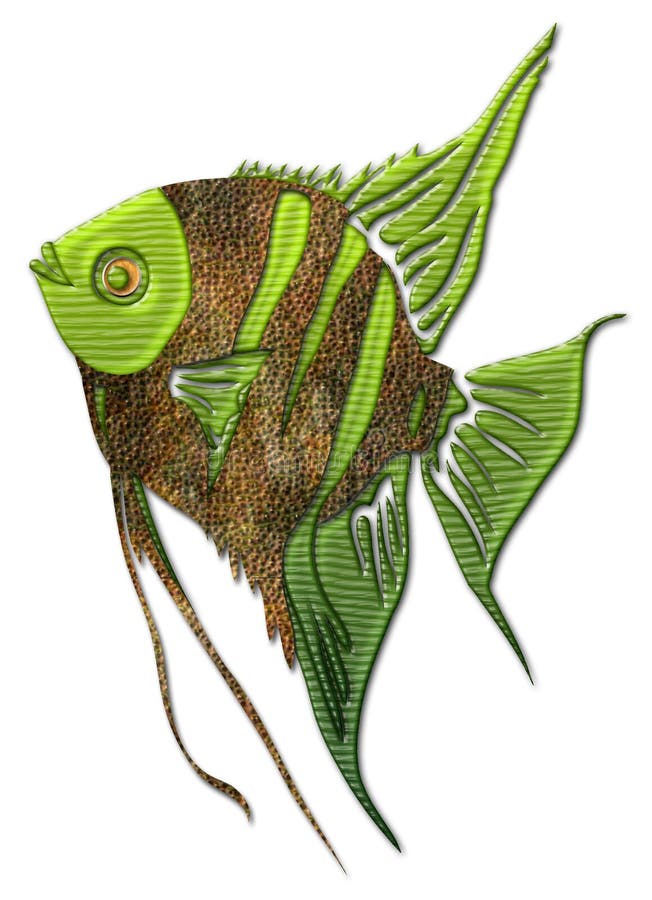 Scalar Fish In Water 3d Render Flat Surface Illustration Stock ...