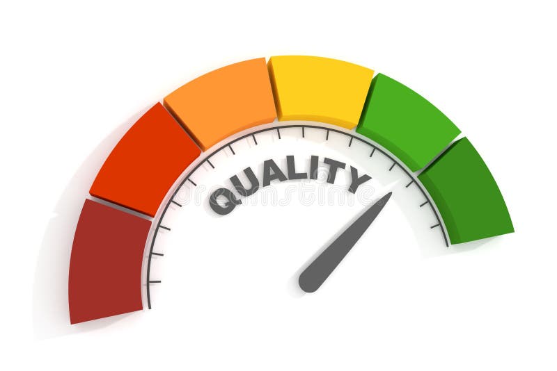 Scale with Arrow. the Quality Level Measuring Device. 3D Render Stock ...