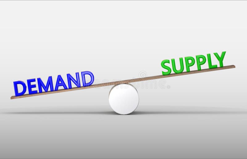 Scale Balance with Demand and Supply Stock Illustration - Illustration ...